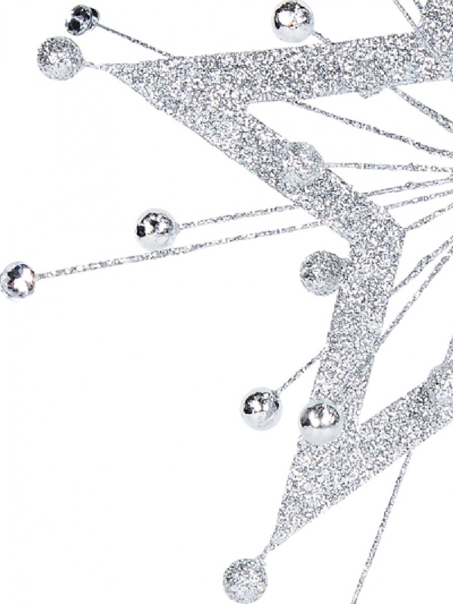 43cm Silver Glitter Christmas Starburst With Diamantes Tree Top ...