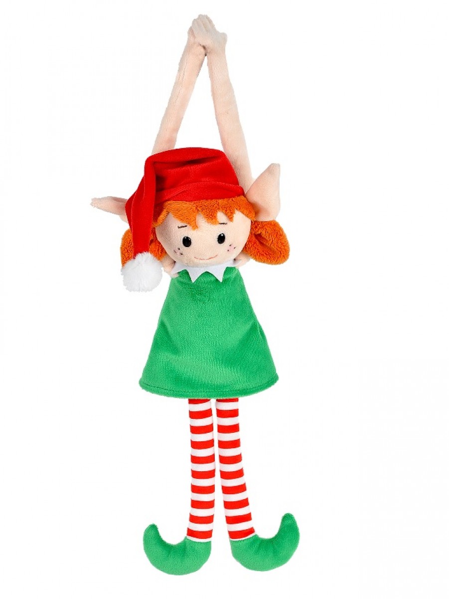 Cute & Cuddly Hanging Elf Girl Christmas Plush Toy - 19cm | Product ...