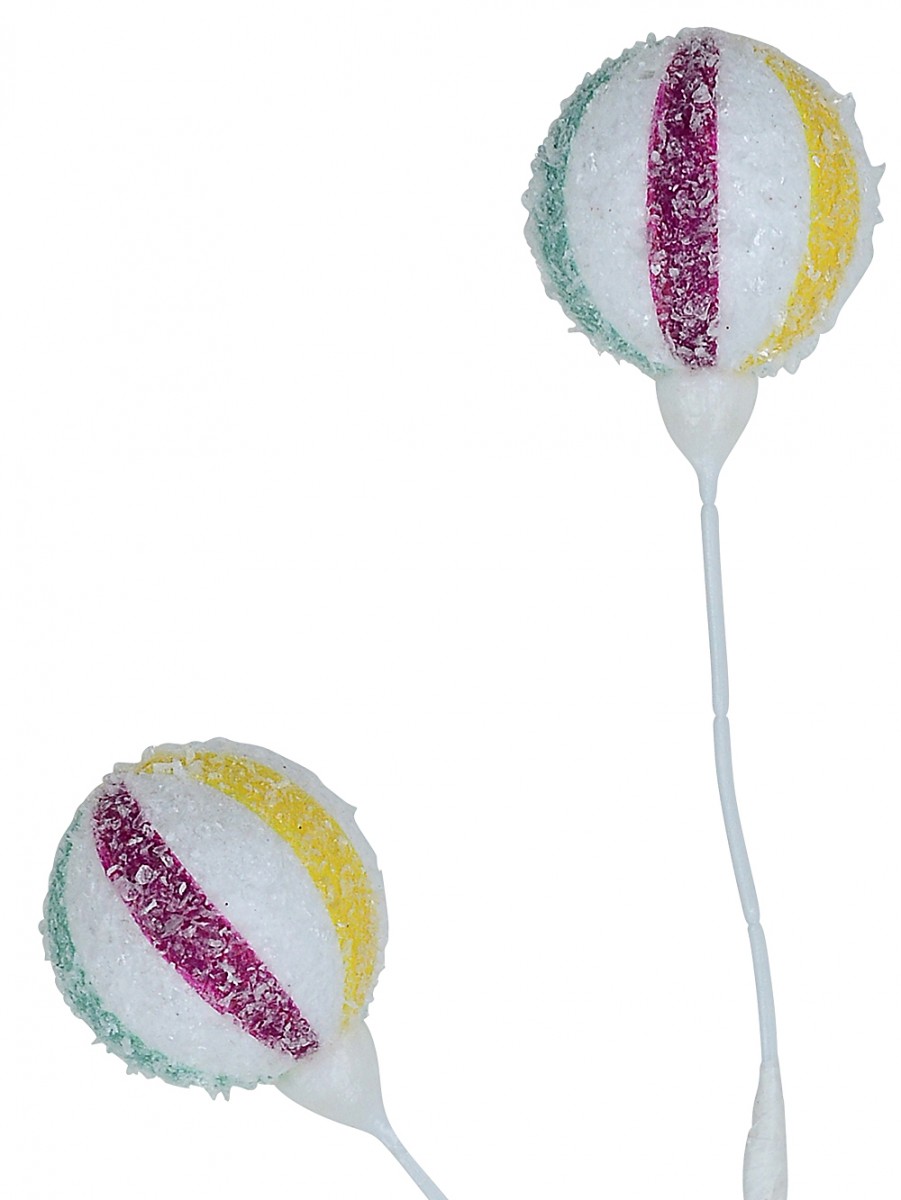 Frosted Sassy Spheres Candy Balls Christmas Lollipop Clip Pick - 16cm ...